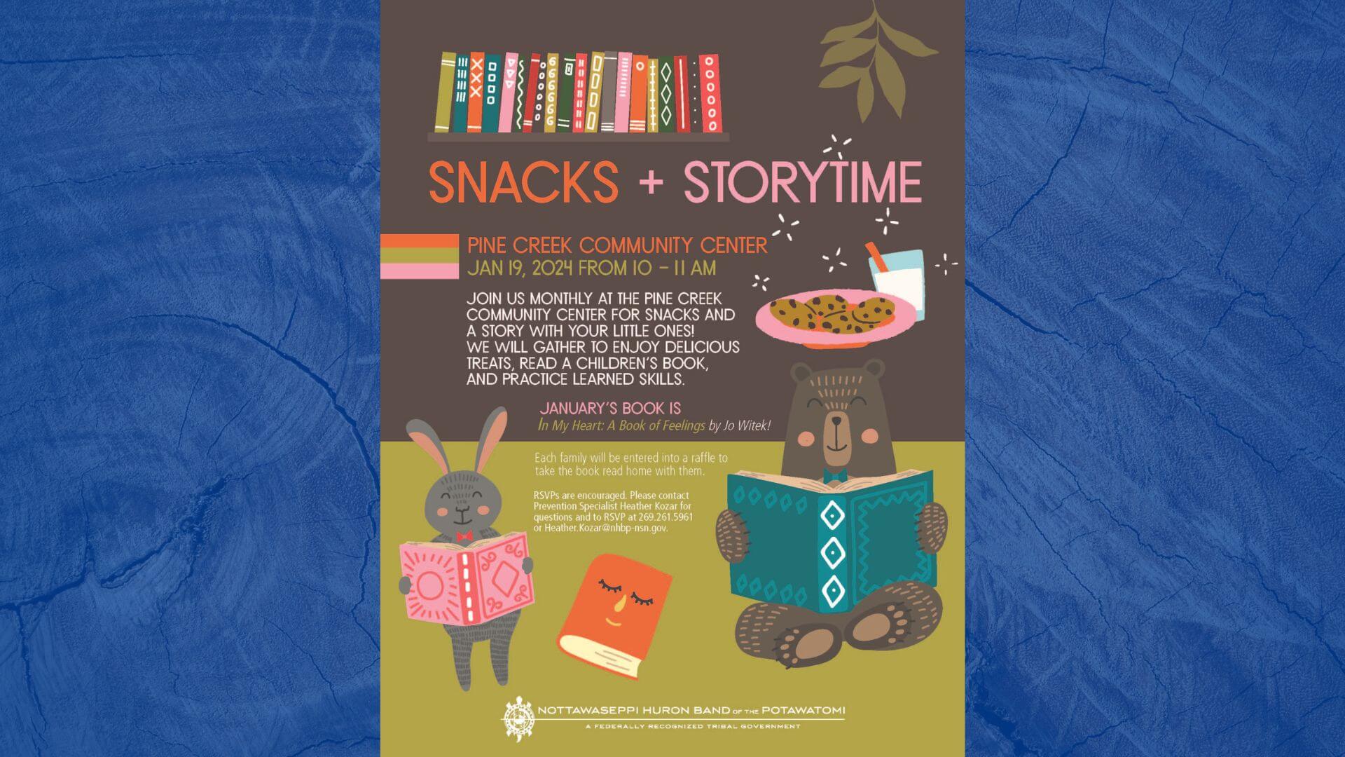January 19, 2024 Snacks and Storytime